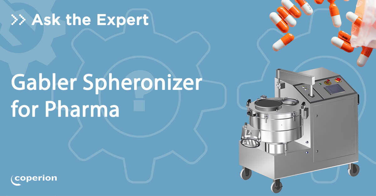 How does a spheronizer for pharma applications work? – Coperion